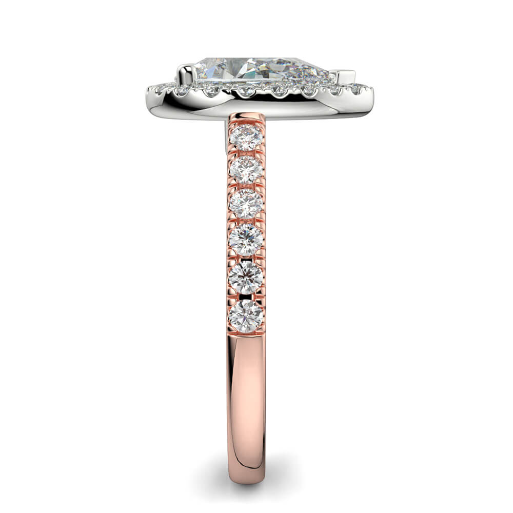 Dolce Single Halo Pear Diamond Ring Mount - Ian Sharp Jewellery