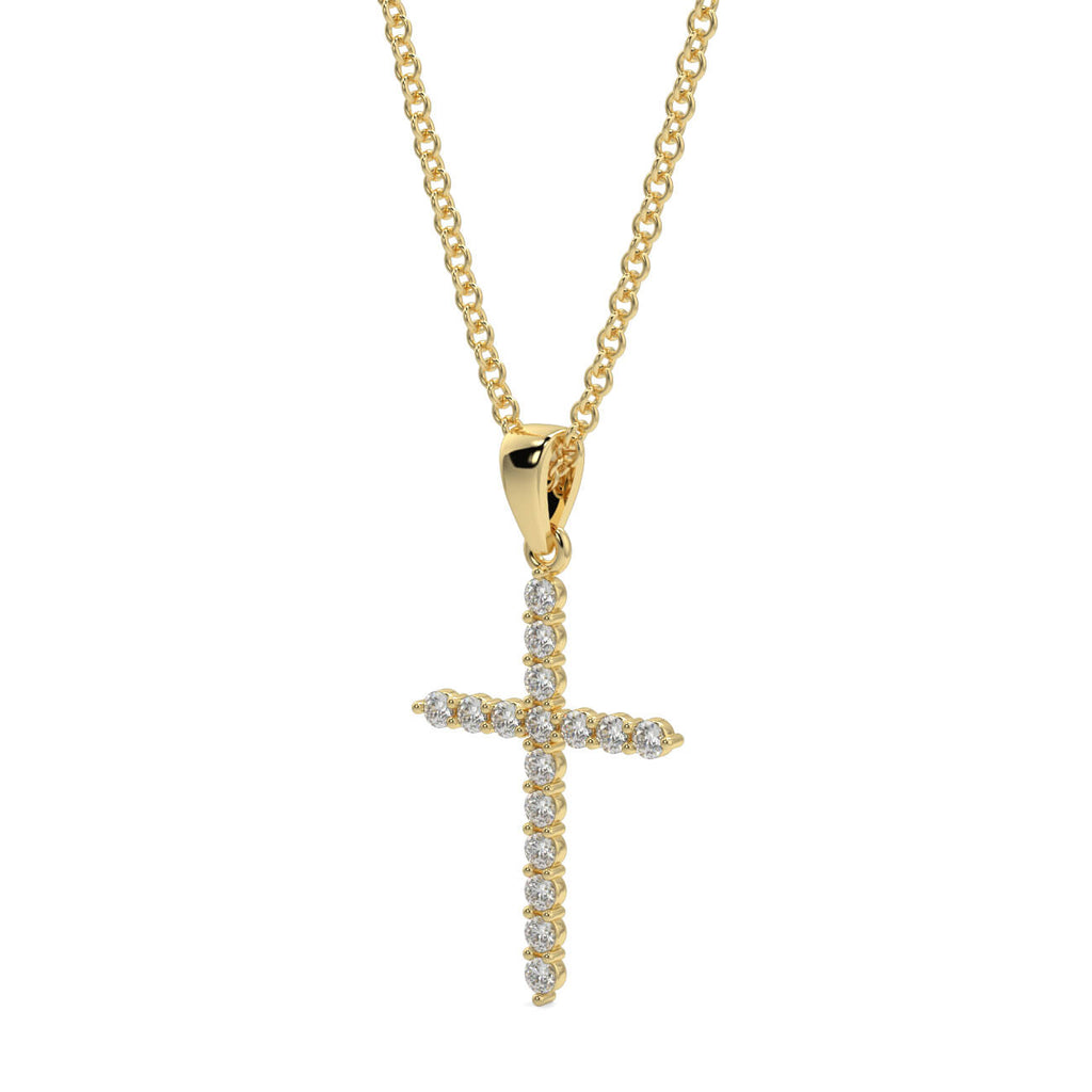 Diamond Four Claw Cross Pendant - Ian Sharp Jewellery