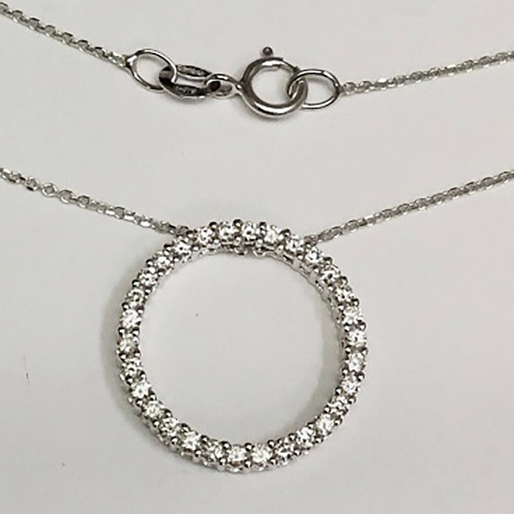 Diamond Open Circle Necklace - Ian Sharp Jewellery
