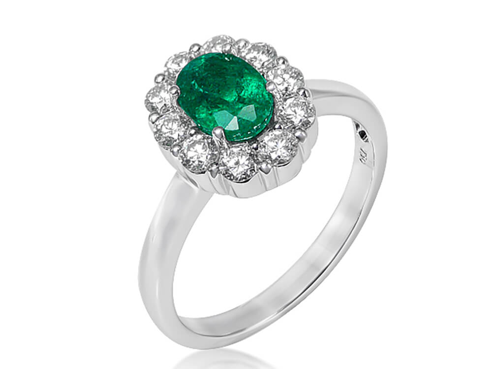 Diamond and Emerald Oval Ring - Ian Sharp Fine Jewellery – Ian Sharp ...