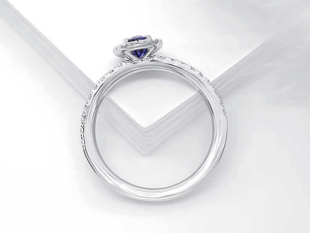 Diamond and Sapphire Oval Halo Ring - Ian Sharp Fine Jewellery – Ian ...