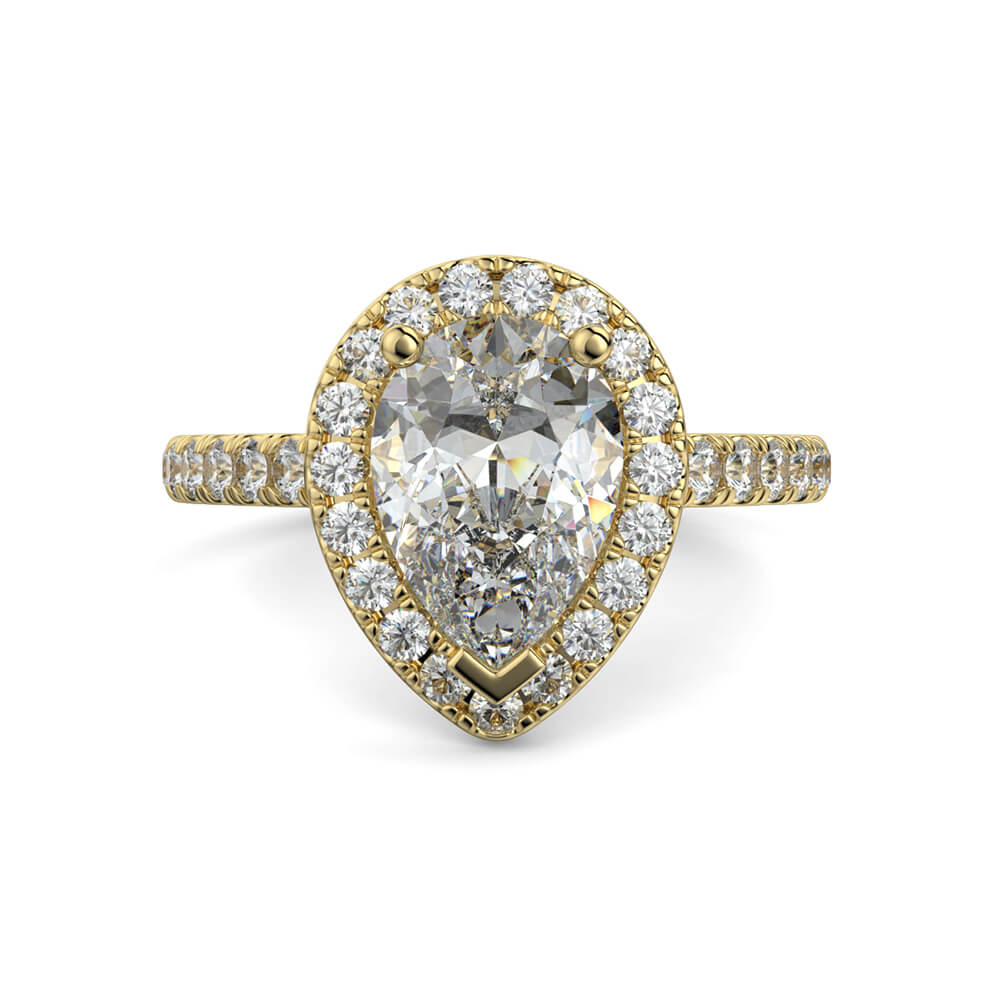 Dolce Single Halo Pear Diamond Ring Mount - Ian Sharp Jewellery