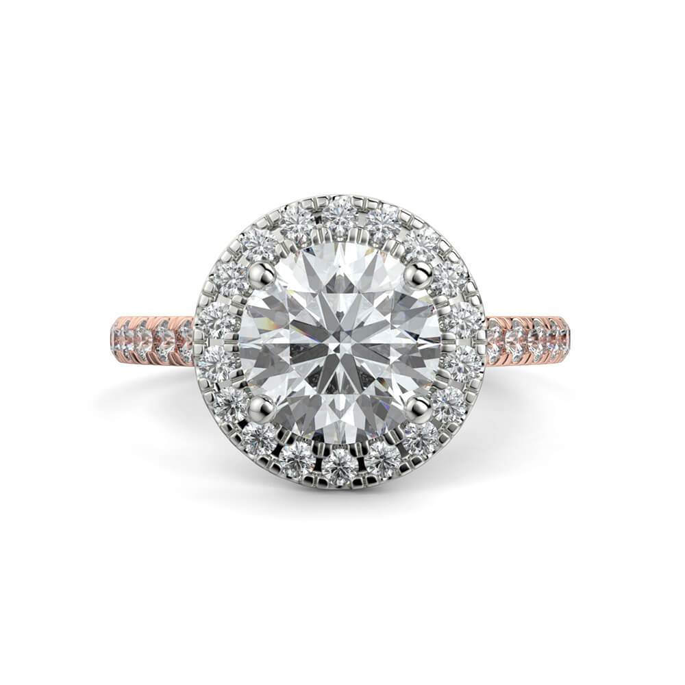 Dolce Single Halo Round Diamond Ring Mount - Ian Sharp Jewellery
