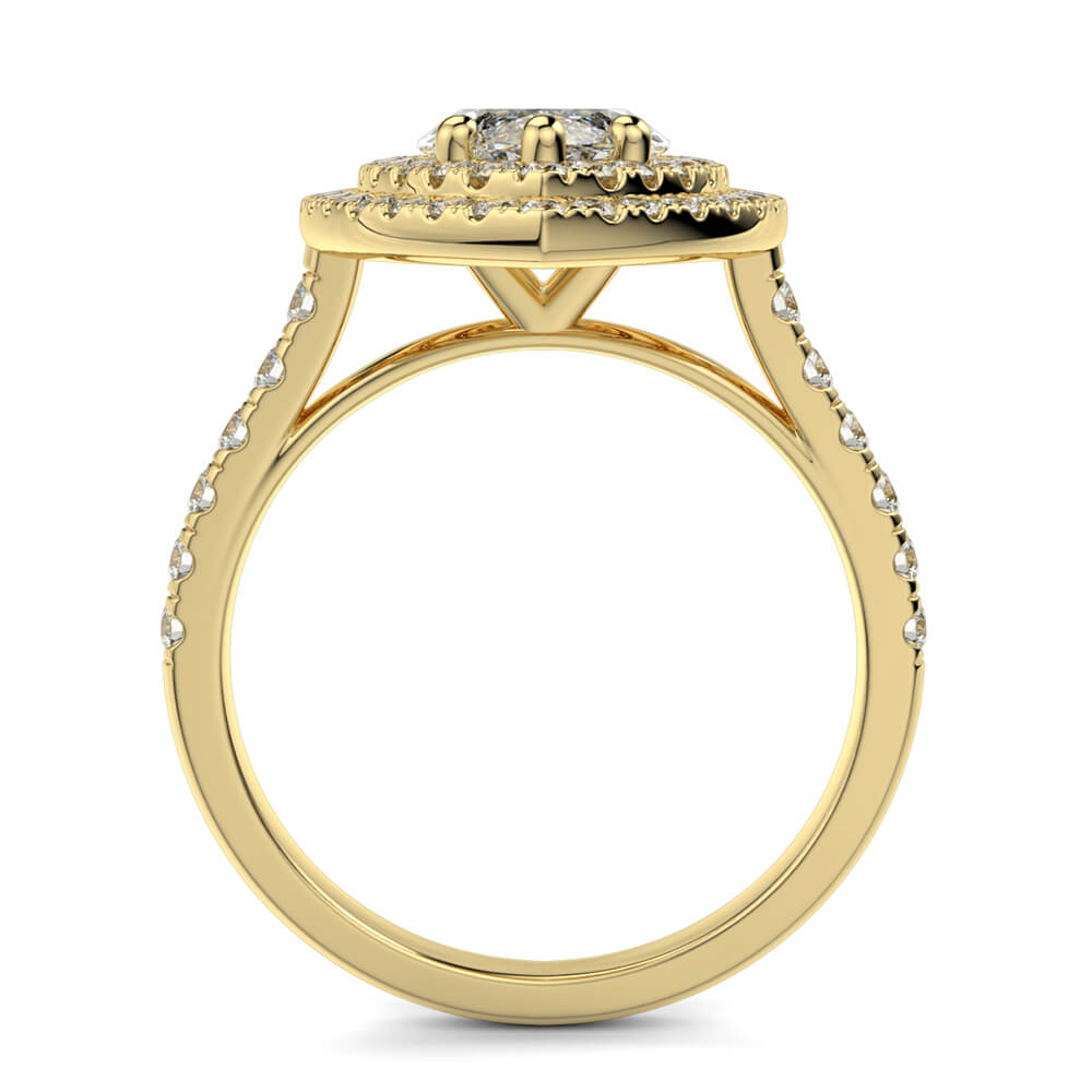 Fiore Double Halo Marquee Diamond Ring Mount - Ian Sharp Jewellery